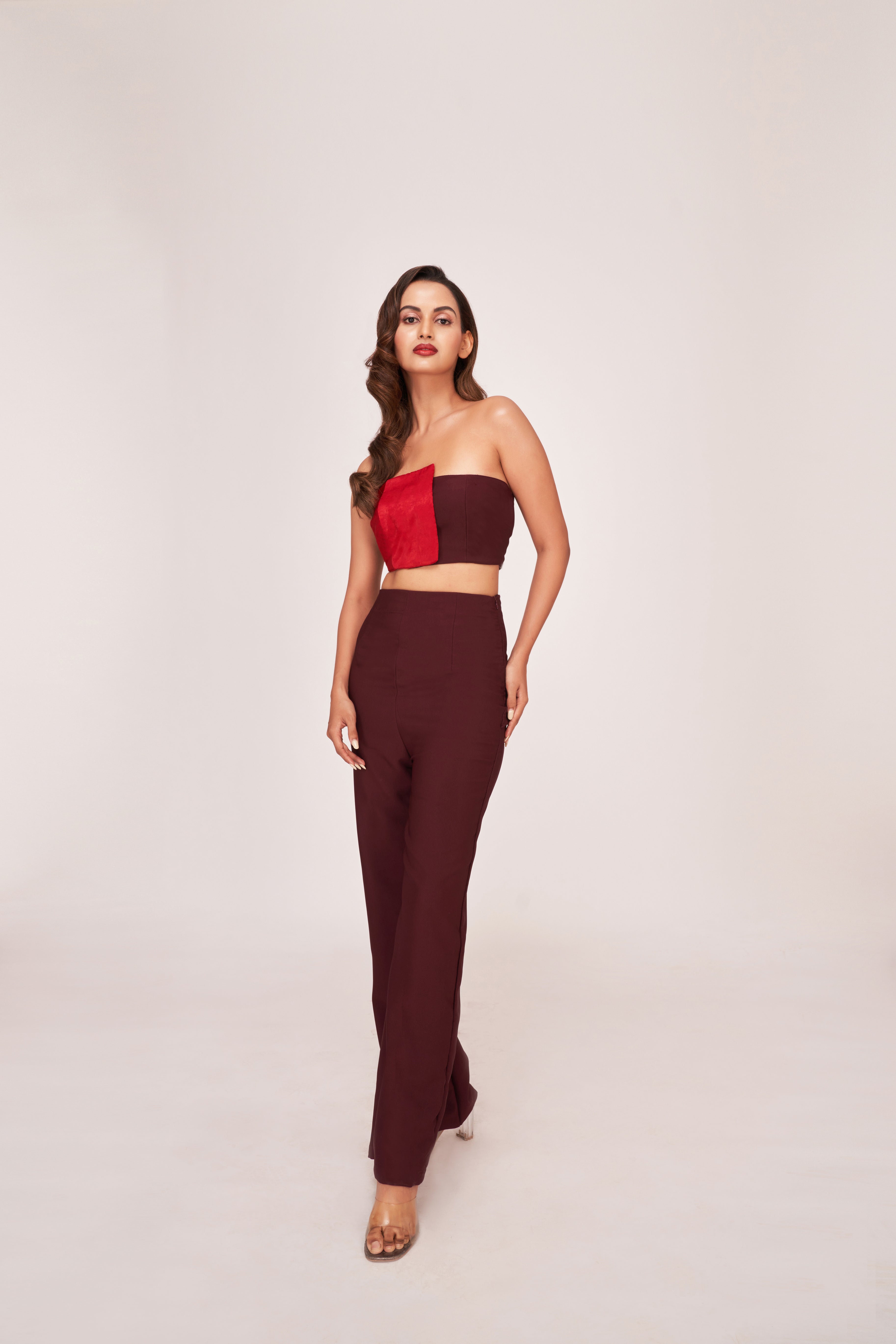 Crimson Mocha Elegance Co-Ord Set – House of Varada